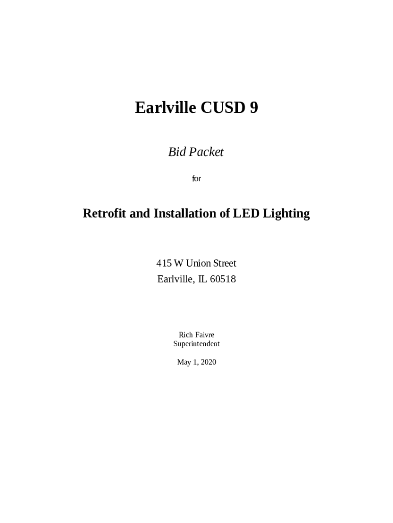 Retrofit and Installation of LED Lighting Doc Template | pdfFiller