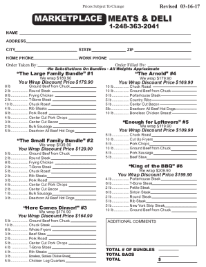 Fillable Online marketplace meats & deli Fax Email Print - pdfFiller