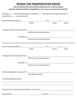 Fillable Online Request for Transportation Service Fax Email Print ...