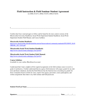Fillable Online Field Instruction: A Guide for Social Work Students ...
