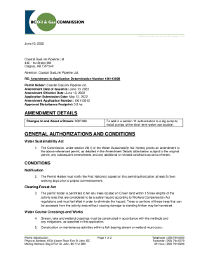 Fillable Online OGAA Amendment Permit Template v 1 Fax Email Print - pdfFiller