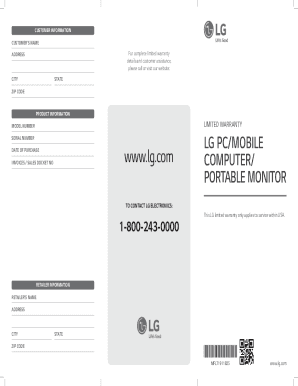 Fillable Online LG Warranty Information: Get Free 2nd Year Coverage Fax ...