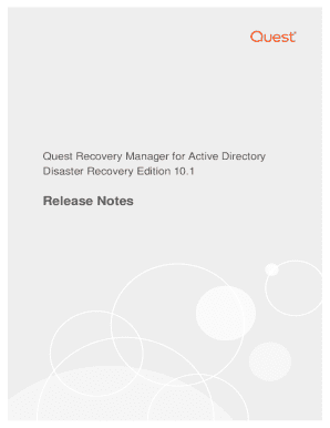 Fillable Online Release Notes. Quest Recovery Manager for Active ...