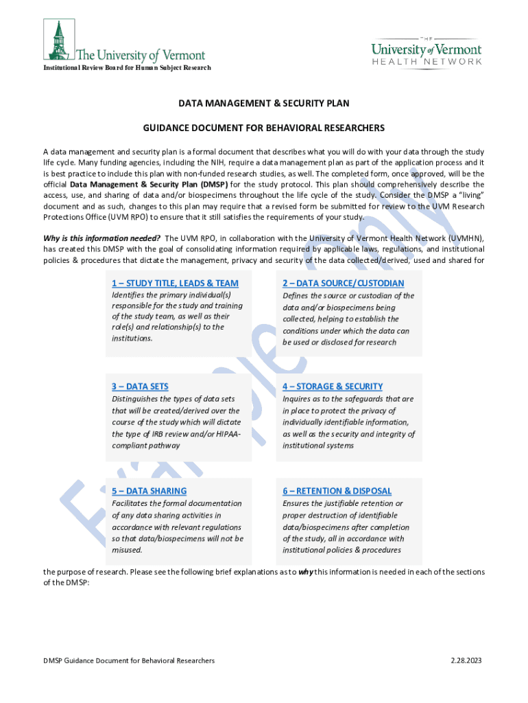 Fillable Online Data Management Handbook for Human Subjects Research ...