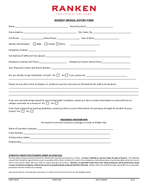 Fillable Online Rogers - RESIDENT MEDICAL HISTORY FORM - 5-22-19.docx ...