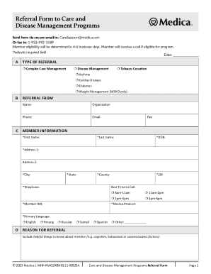 Fillable Online Case Management/Disease Management Referral Form Fax ...
