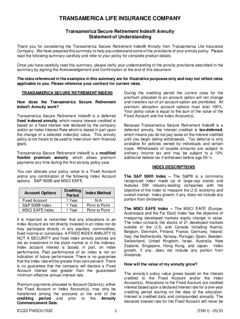 Fillable Online Transamerica Annuity: Who They Are and What They Do Fax ...