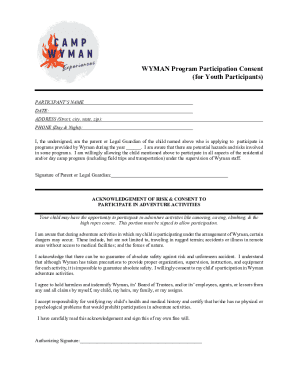 Fillable Online YPS Family-Focused Consent Form Signature Page Fax ...