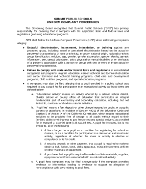 Fillable Online Uniform Complaint Procedures and Form (SPS CA) Fax ...