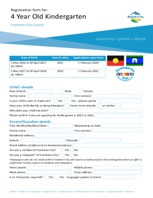 Fillable Online Registration for 4-year-old kindergarten Fax Email ...