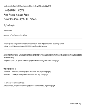 Fillable Online OGE 278-T (Periodic Transaction Report - ... Fax Email ...