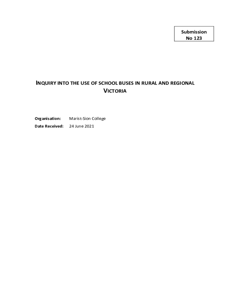 Fillable Online INQUIRY INTO THE USE OF SCHOOL BUSES IN RURAL ... Fax ...