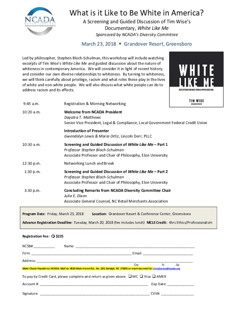Fillable Online What is it Like to Be White in America? Fax Email Print - pdfFiller