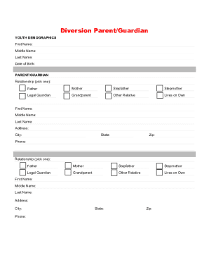 Fillable Online Diversion Parent/Guardian Fax Email Print - pdfFiller