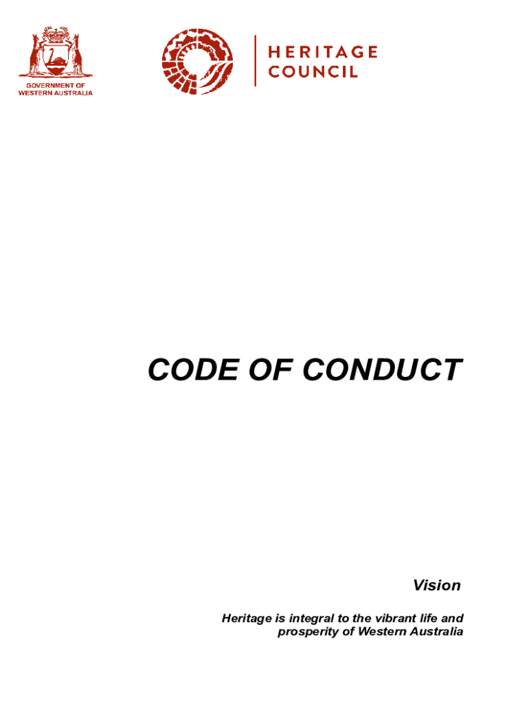 Fillable Online Heritage Council of Western Australia Code of conduct ...