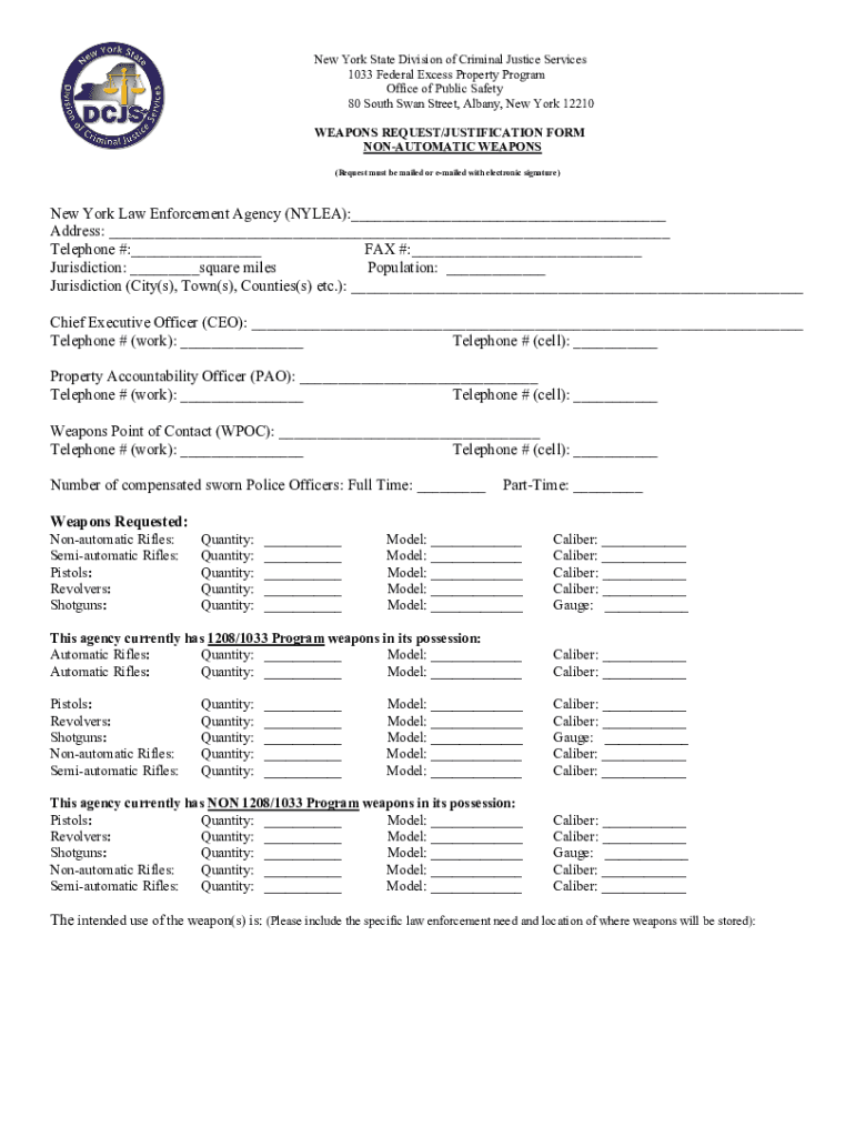 Fillable Online PROPERTY REQUEST JUSTIFICATION FORM Fax Email Print ...
