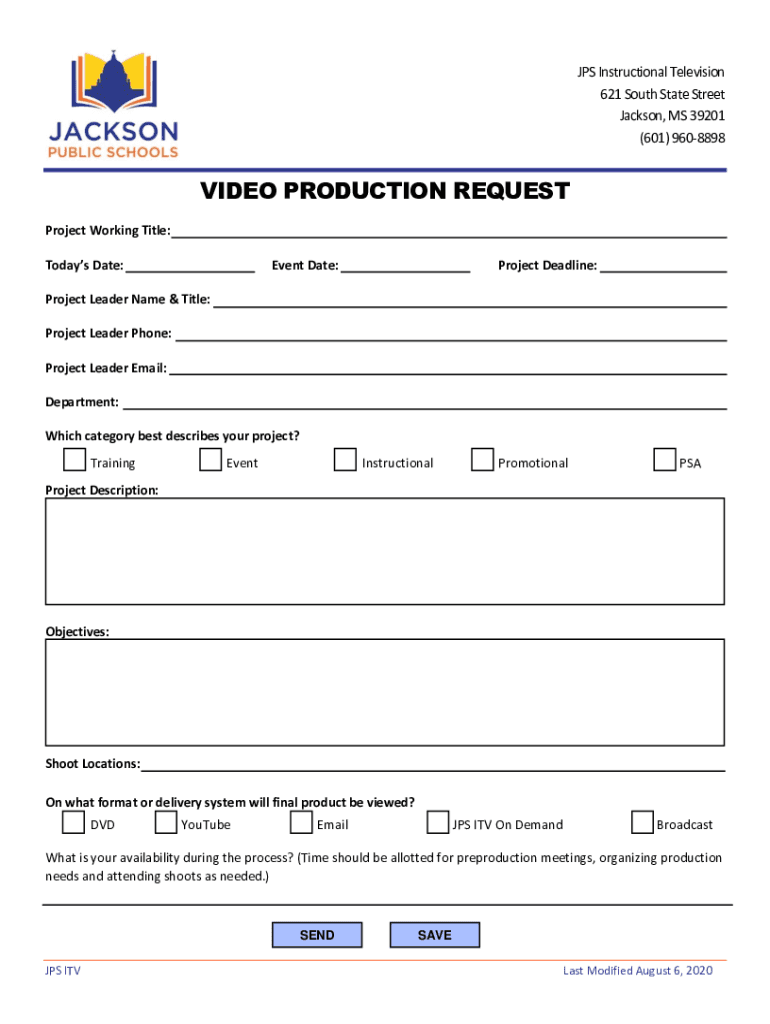 Fillable Online JPS ITV Video Request Form Fax Email Print - pdfFiller