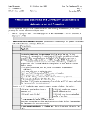 Fillable Online 1915(i) State plan Home and Community-Based Services ...