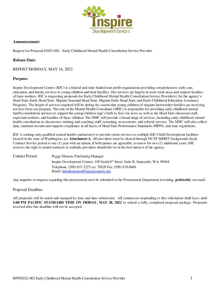 Fillable Online RFP announcement email template Fax Email Print - pdfFiller