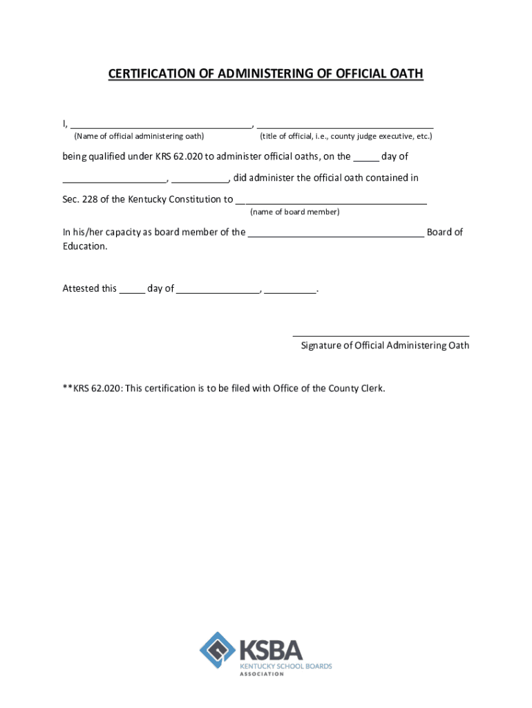 Fillable Online Updated Information on the Oath of Office and Affidavit ...