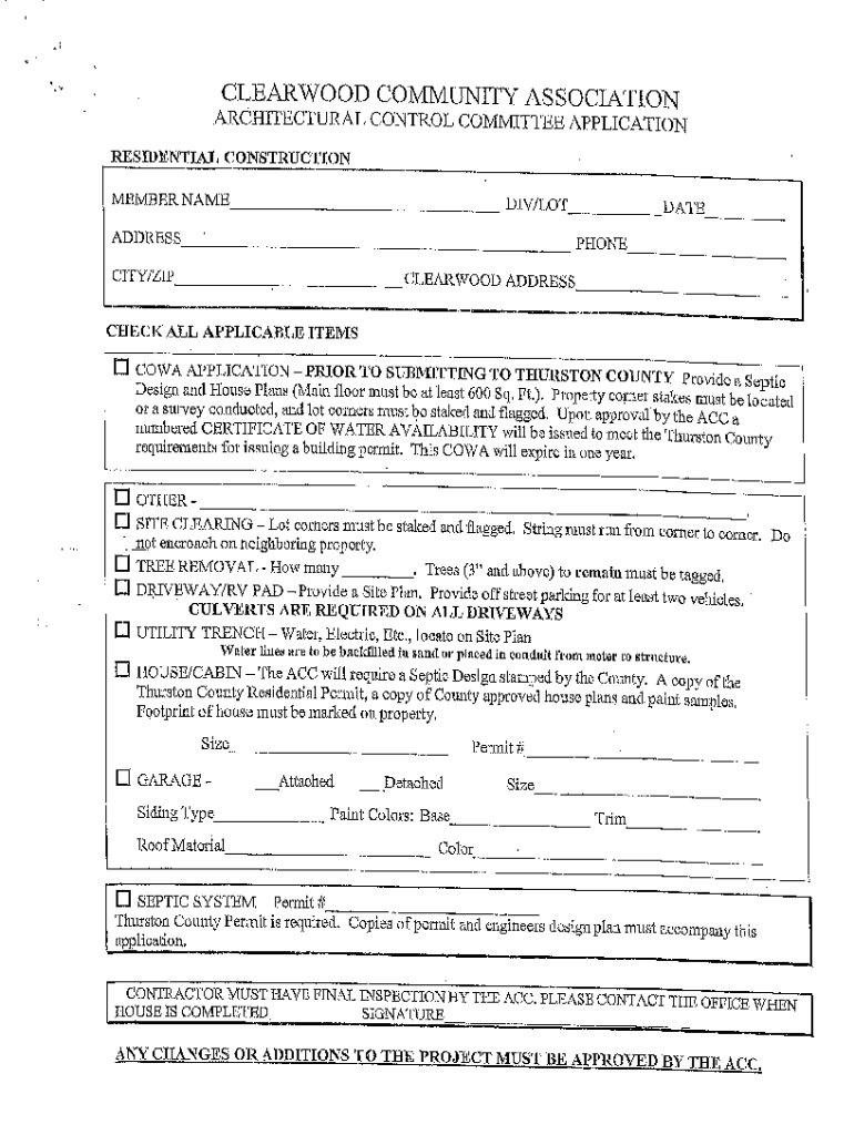 Fillable Online ACC-Residential-Construction-form-for- ... Fax Email ...