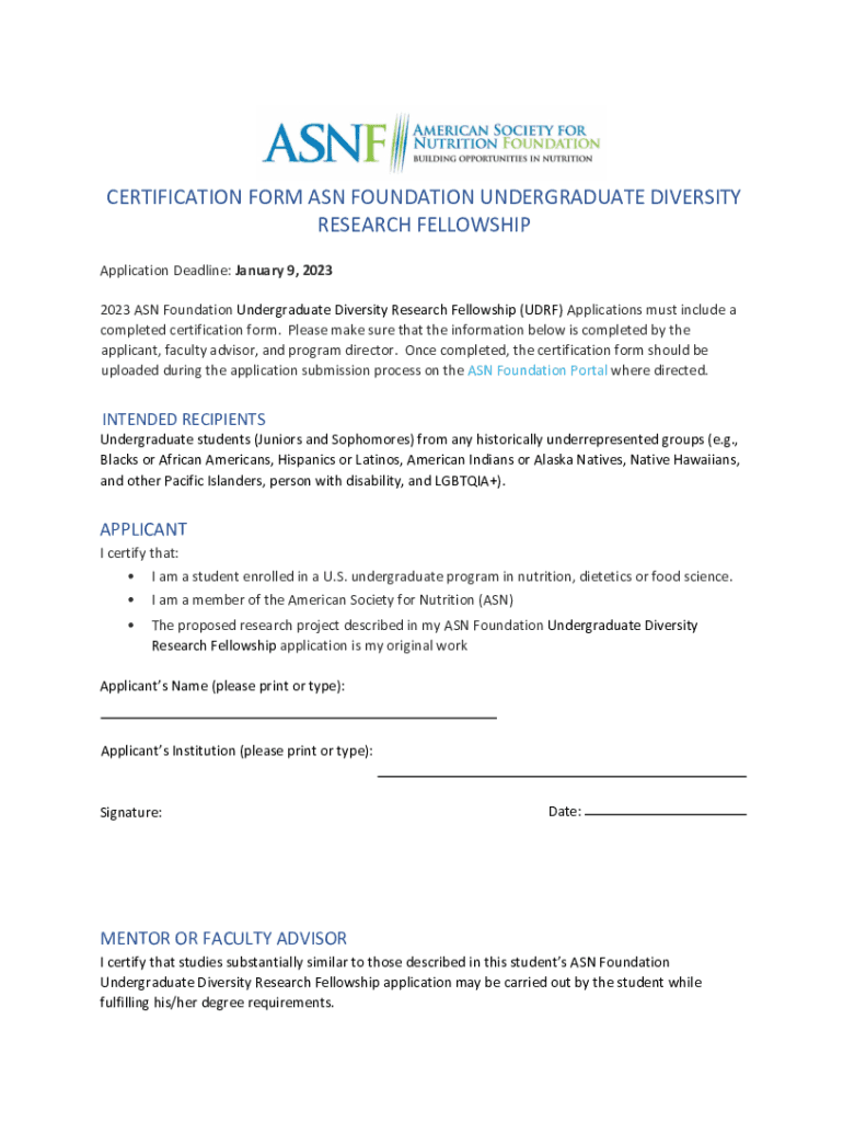 Fillable Online 2023-ASNF-Undergraduate-Diversity-Research-Fellowship ...