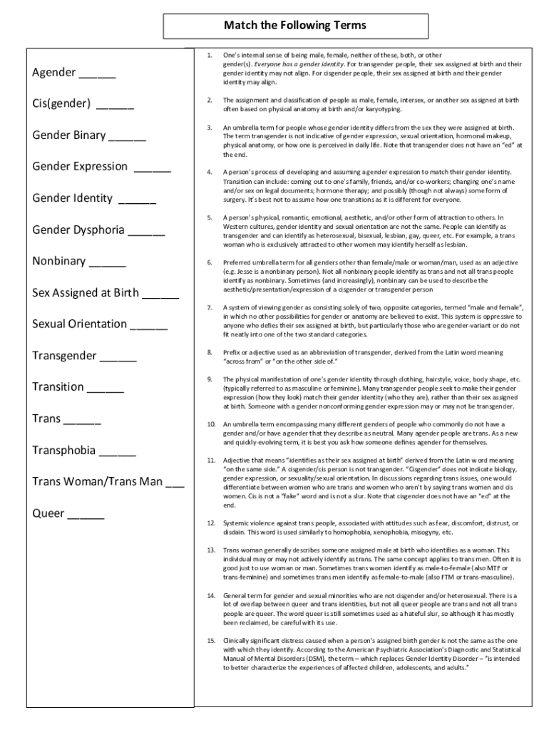 Fillable Online Understanding transgender people, gender identity and ... Fax Email Print ...