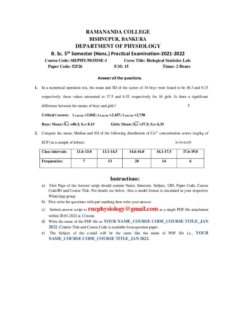 Fillable Online RAMANANDA COLLEGE Fax Email Print - pdfFiller