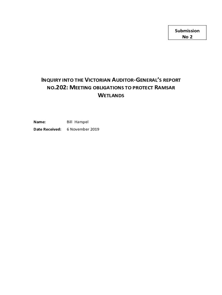 Fillable Online Inquiry into the Victorian Auditor-General's report no ...