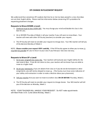 Fillable Online CHANGE IN PLACEMENT REQUEST Form.docx Fax Email Print ...