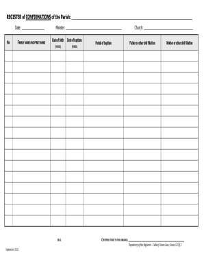 Fillable Online Parish Registration Form - St. Pius X Church Fax Email ...