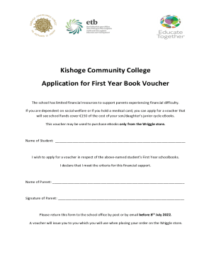 Fillable Online Kishoge Community College Application for First Year ...