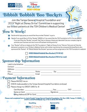 Fillable Online Bibbidi Bobbidi Boo Buckets Fax Email Print - pdfFiller