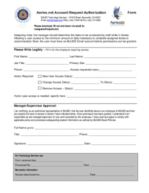 Fillable Online Aeries.net Account Request Authorization Form Fax Email ...