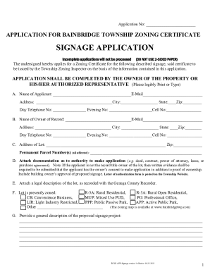 Fillable Online Application for Zoning CertificateNon-Residential ...