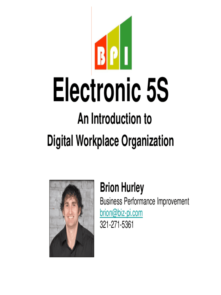 Fillable Online Electronic 5S Digital File Clean Up and Organization ...