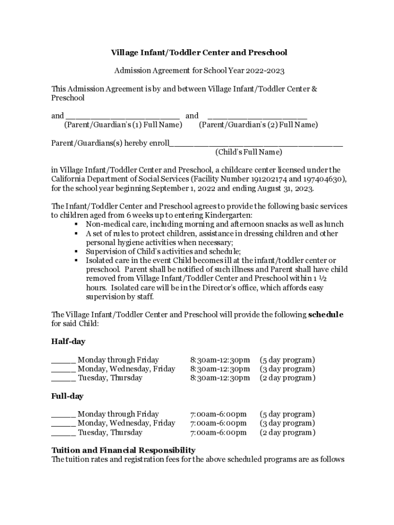 Fillable Online Infant Toddler Forms Fax Email Print - pdfFiller