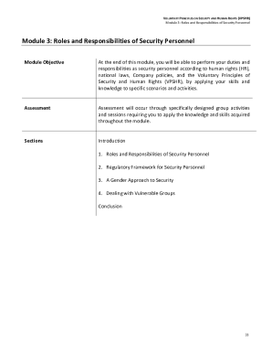 Fillable Online 03 Module 3 User Guide - Roles and Responsibilities of ...