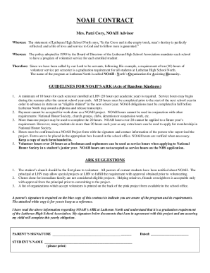 Fillable Online NOAH CONTRACT Fax Email Print - pdfFiller