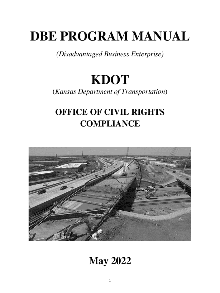 Fillable Online DBE PROGRAM MANUAL KDOT Fax Email Print - pdfFiller