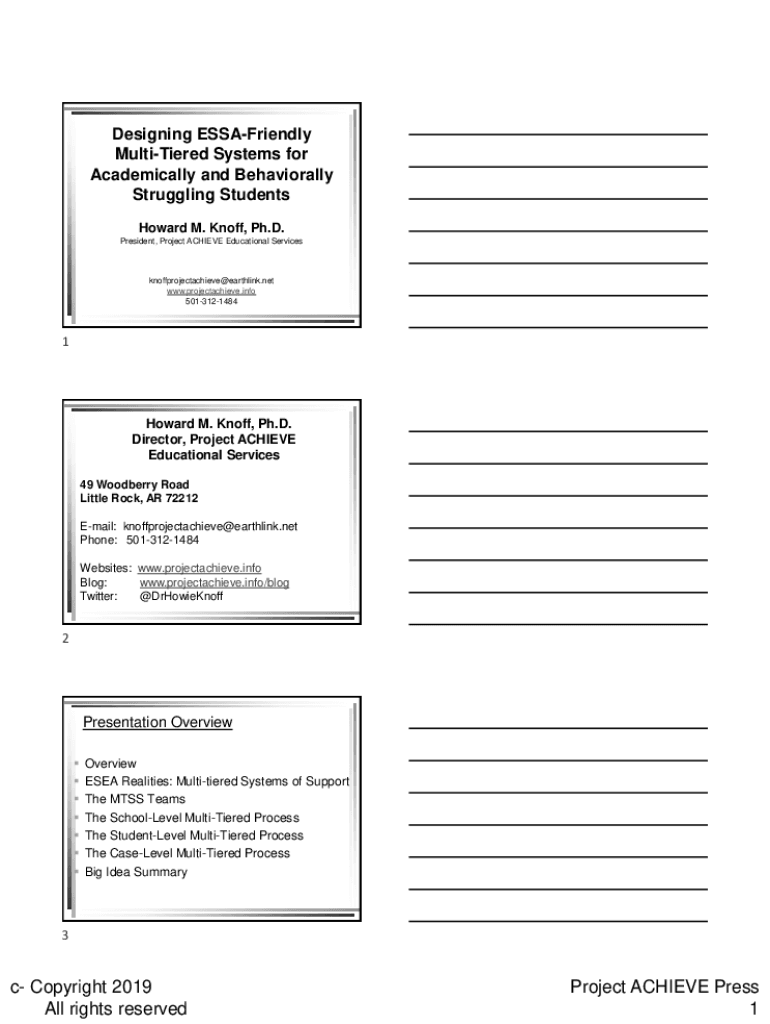 Fillable Online Designing ESSA-Friendly Multi-Tiered Systems for Academically ... Fax Email ...