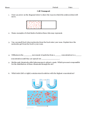 Fillable Online Cell Transport 1. Draw an arrow on the diagram below to ...