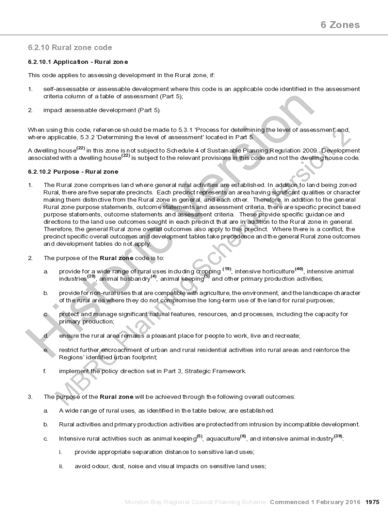 Fillable Online MBRC Planning Scheme - Historic V2 - 6 Zones - 6.2.10 ...