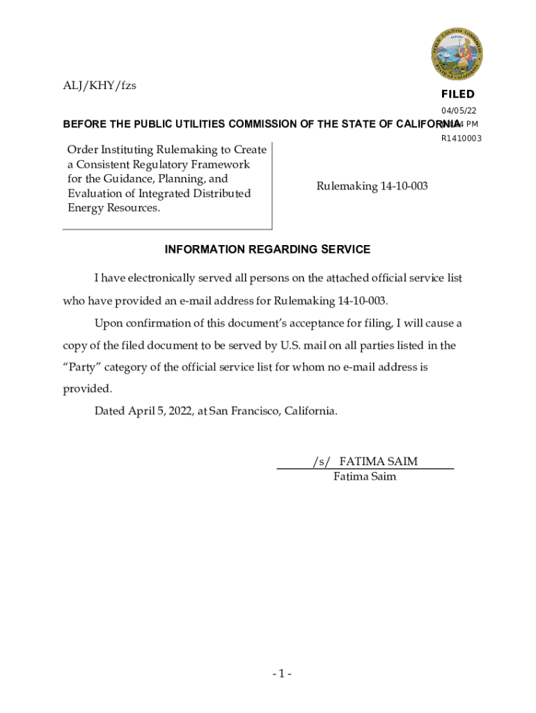 Fillable Online docs cpuc ca D0608030 Order Instituting Rulemaking on ...