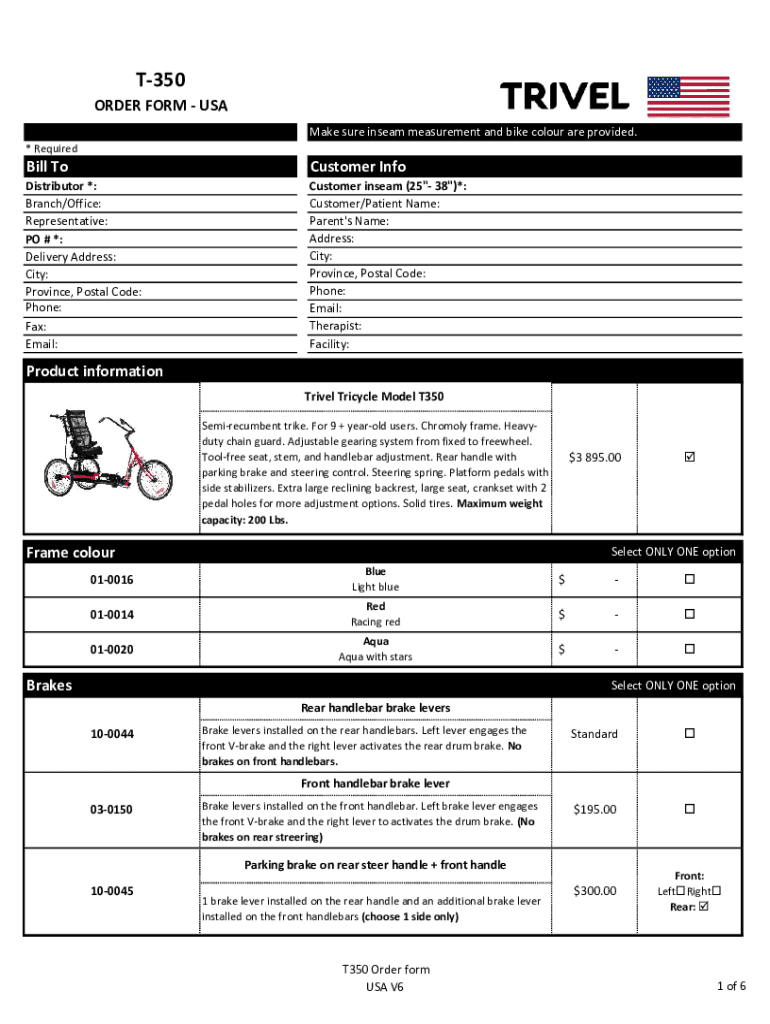 Fillable Online T350 Order form V6 USA.xlsx Fax Email Print - pdfFiller
