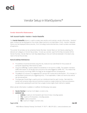 Fillable Online AP and Procurement: Owning the Vendor Master File - Fax ...