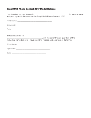 Fillable Online PHOTO CONTEST MODEL RELEASE CONSENT FORM Fax Email ...