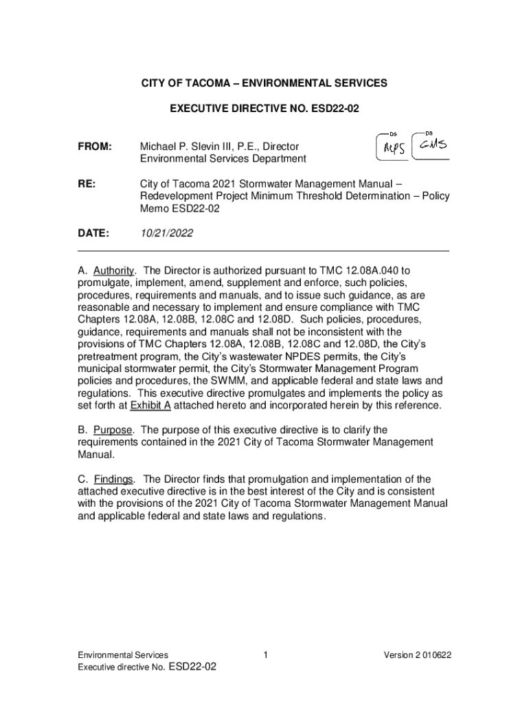 Fillable Online Environmental Services Executive Profile - City of ...