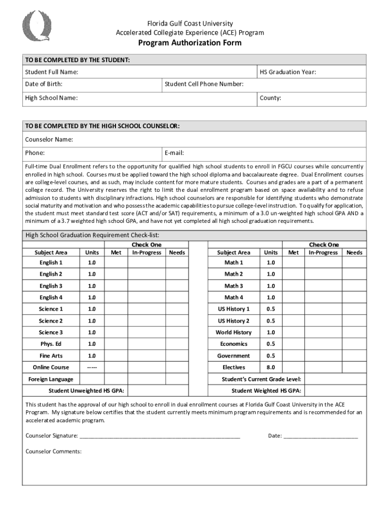 Fillable Online Program Authorization Form Fax Email Print - pdfFiller