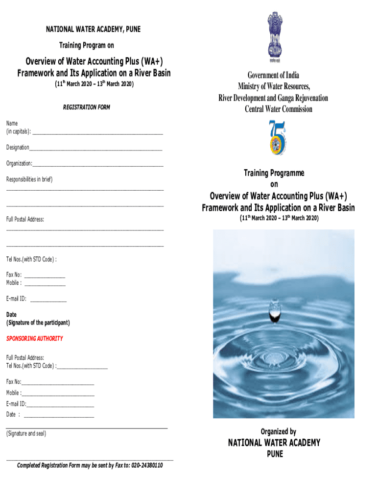 Fillable Online nwa mah nic Overview of Water Accounting Plus (WA+ ...